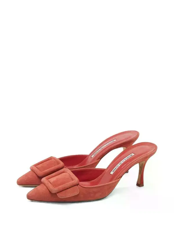 Manolo Blahnik Maysale Suede Mules