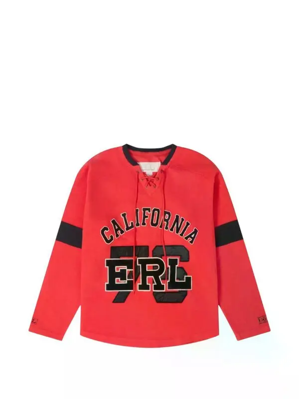 ERL Logo Embroidered Lace-up Sweater