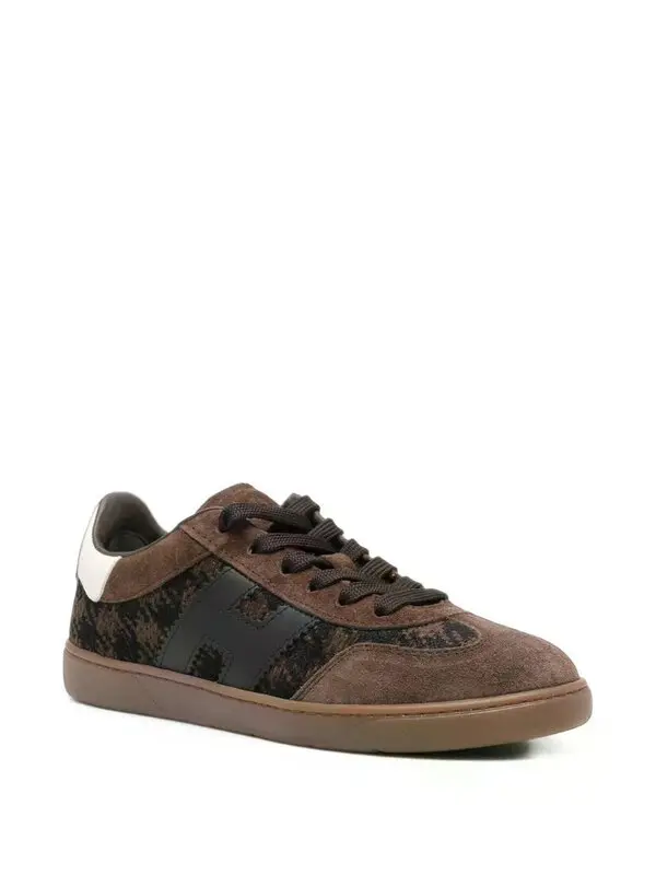 Hogan Cool Suede Houndstooth Sneakers - Brown