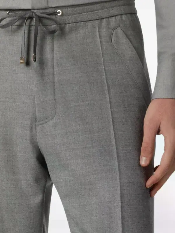 BRETT JOHNSON Drawstring Waist Tapered Trousers