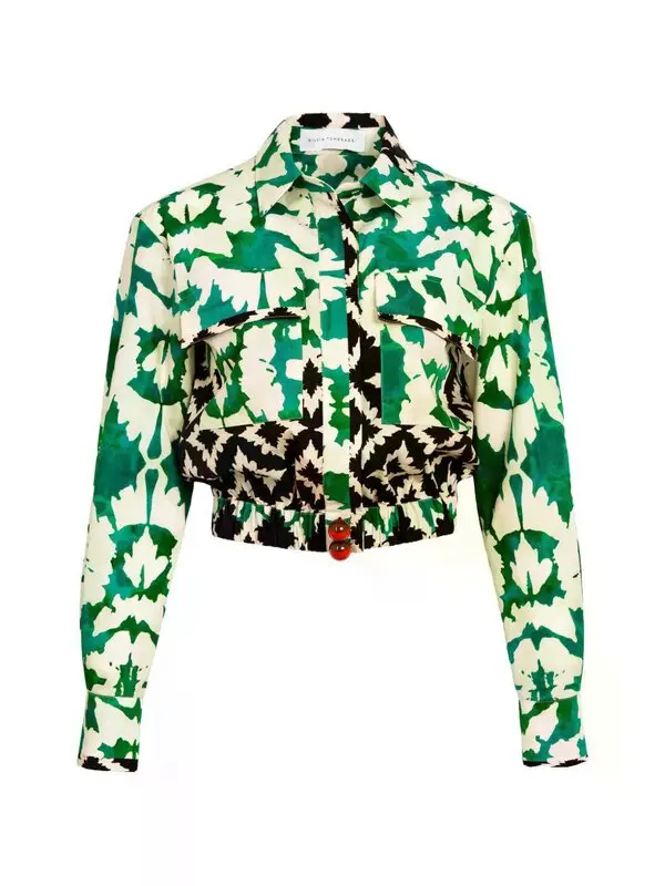 Silvia Tcherassi Soleil Floral-print Cropped Blouse - Neutrals