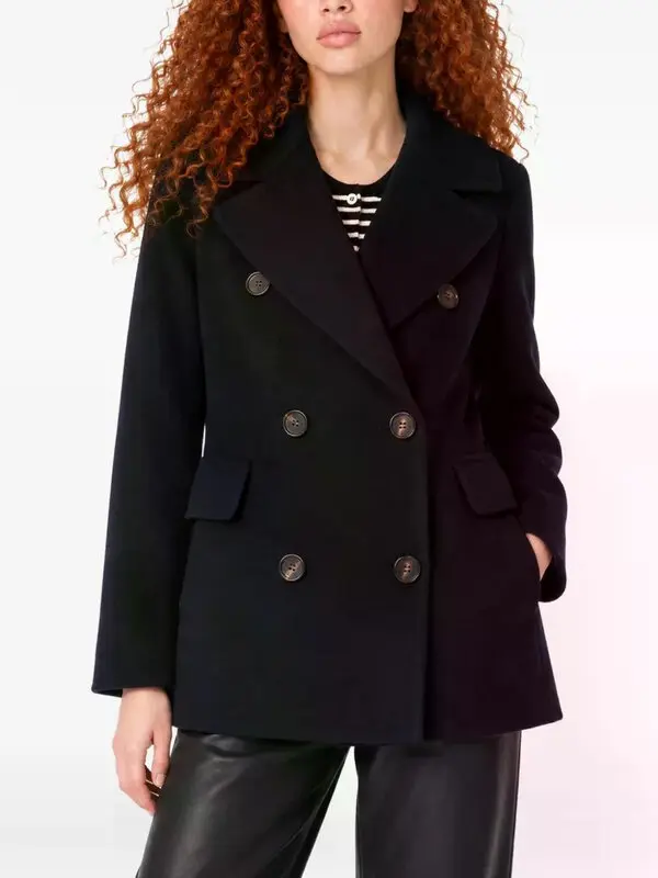 Max Mara Double-breasted Virgin Wool Jacket - Blue