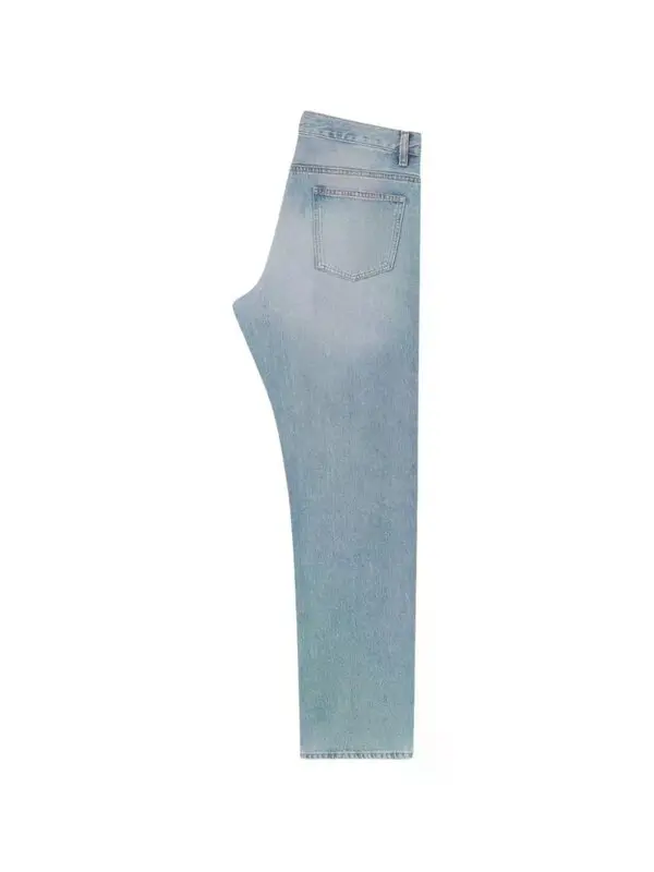 FRAME Faded-effect Straight-leg Jeans - Blue