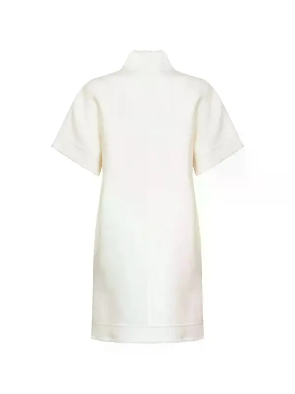 Max Mara Frayed-edge Quarter-zip Mini Dress