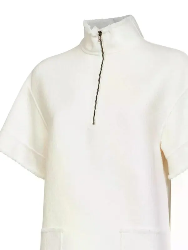 Max Mara Frayed-edge Quarter-zip Mini Dress
