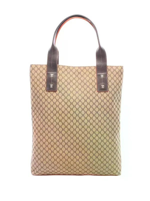 Celine 1980-2000 Macadam Coated Canvas Tote Bag - Neutrals