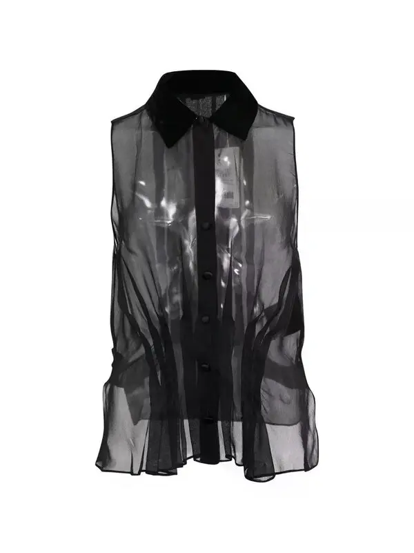 ALEXANDER WANG Sheer Sleeveless Blouse - Black