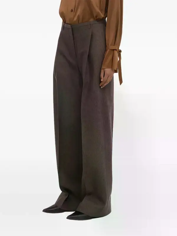 Christian Wijnants Pamira Tweed Trousers - Brown