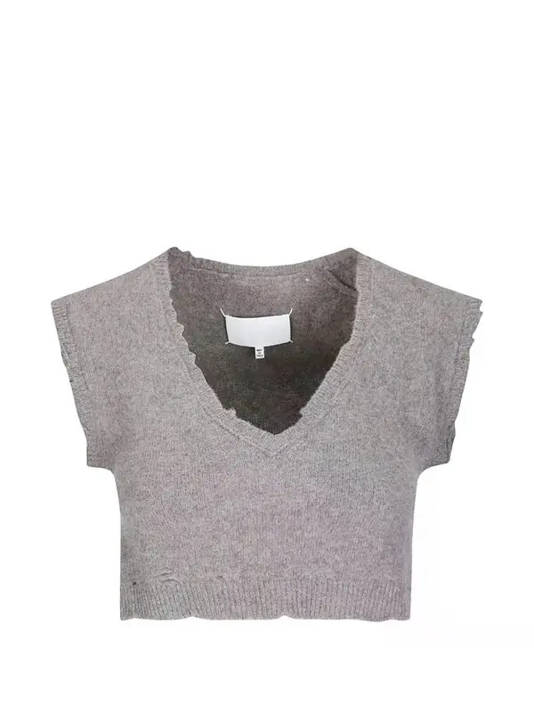 MAISON MARGIELA Lived-in Knitwear Top - Grey
