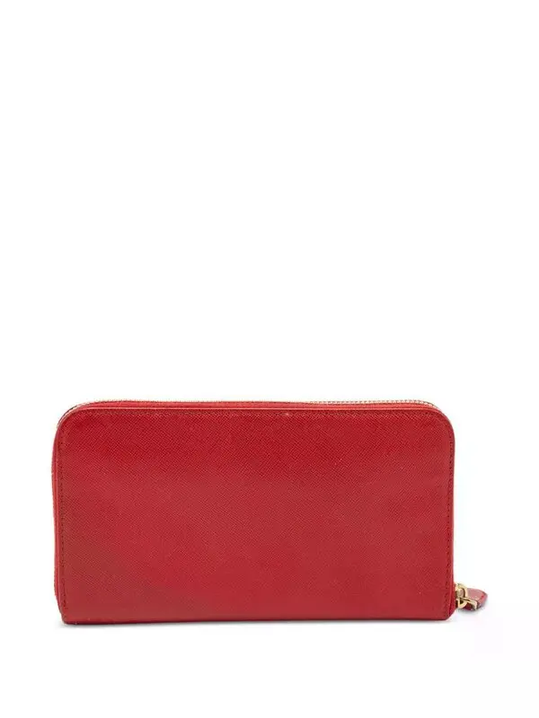 Prada Continental Zip-around Wallet - Red