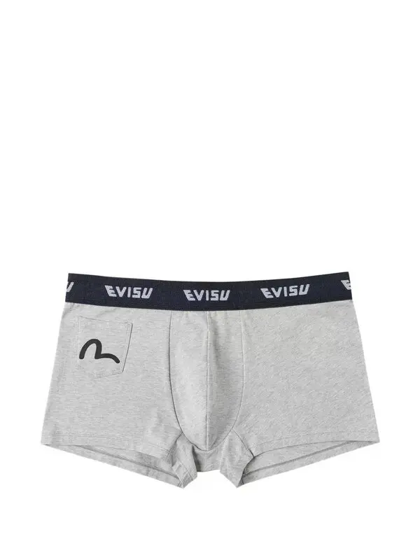 EVISU Seagull-print Logo-waistband Boxers - Grey