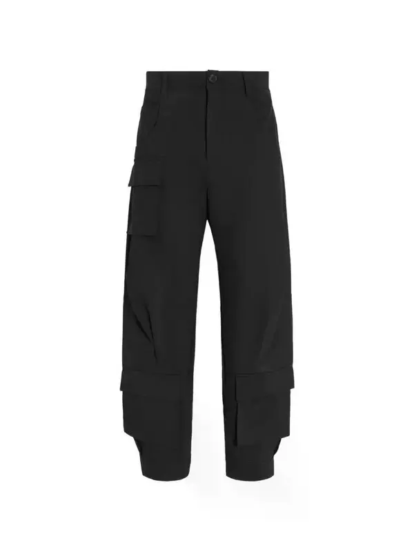 High All In Multi-pocket Cargo Tapered Trousers - Black