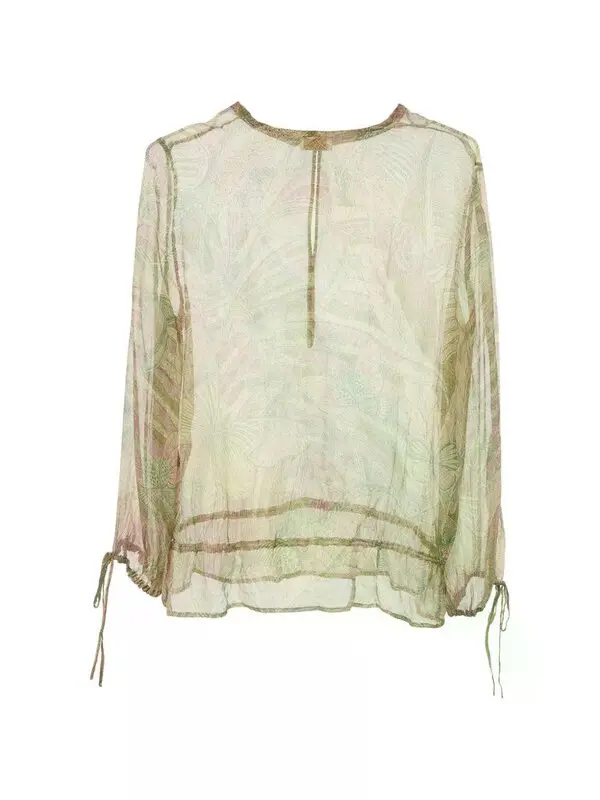 Valentino Garavani Butterfly-print Chiffon Blouse - Neutrals