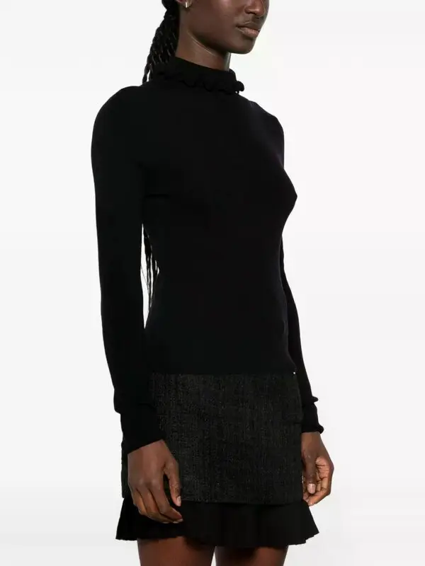Sandro Ruffle-trim Turtleneck Sweater
