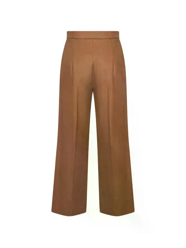 Max Mara Pressed-crease Virgin-wool Trousers - Brown
