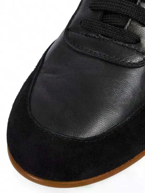Liviana Conti Suede-panelled Leather Low-top Sneakers