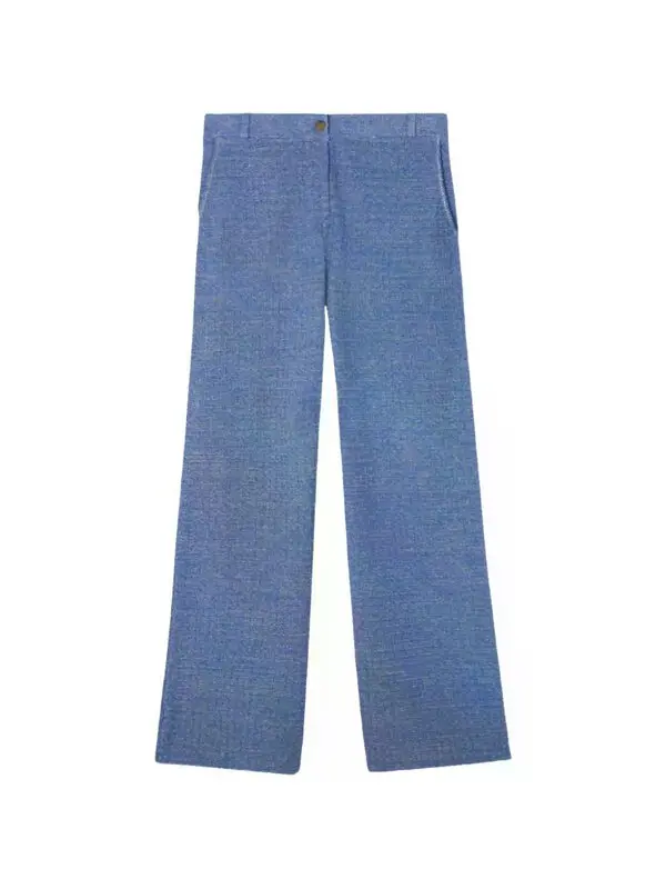 Guest In Residence Waffle-knit Wide-leg Trousers - Blue