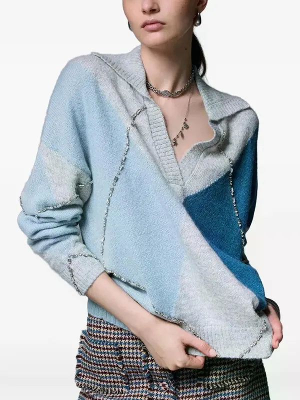 Liu Jo Argyle Polo With Jewel Embroidery