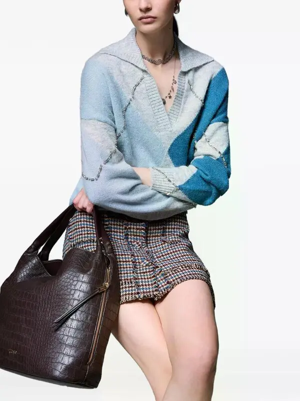 Liu Jo Argyle Polo With Jewel Embroidery