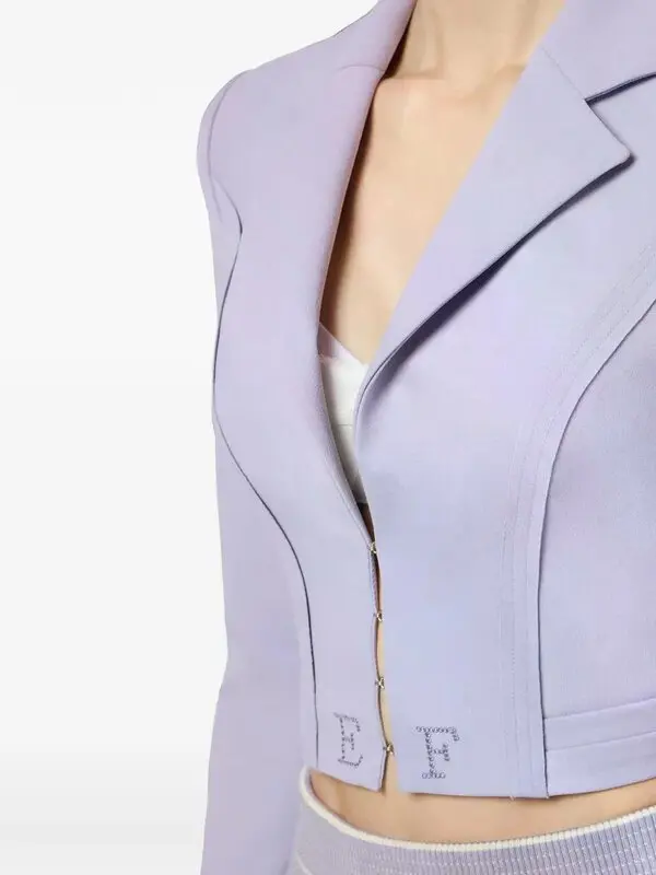 Elisabetta Franchi Jacket In Double Layer Stretch Crêpe Fabric With Raw-edge Trims
