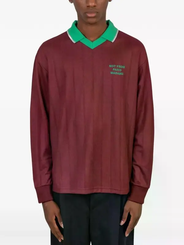 Drole De Monsieur Slogan Polo Shirt - Red