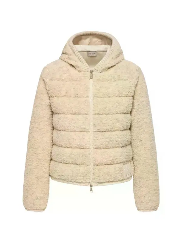 Moncler Padded Teddy Hooded Jacket - Neutrals