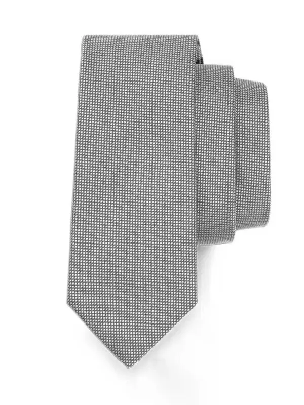 FERRAGAMO Micro-check Tie - Grey