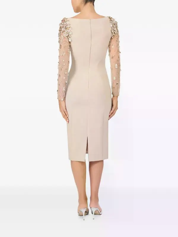 Jenny Packham Swift Dress Embellished Long Sleeve - Neutrals