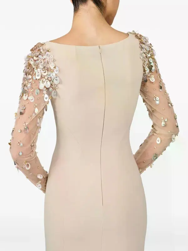 Jenny Packham Swift Dress Embellished Long Sleeve