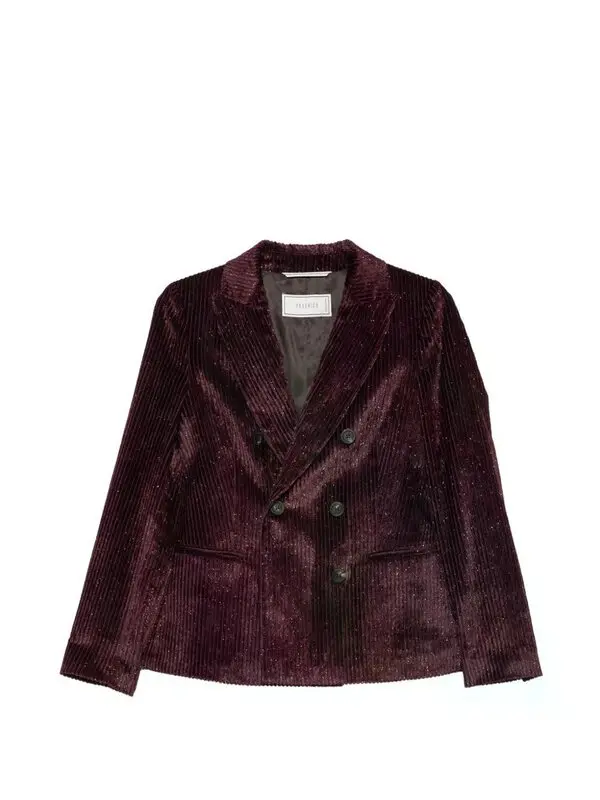 Peserico Double-breasted Corduroy Blazer - Purple