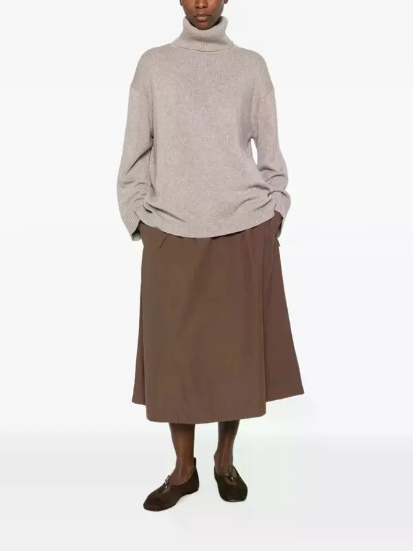 ALLUDE Turtleneck Sweater - Brown