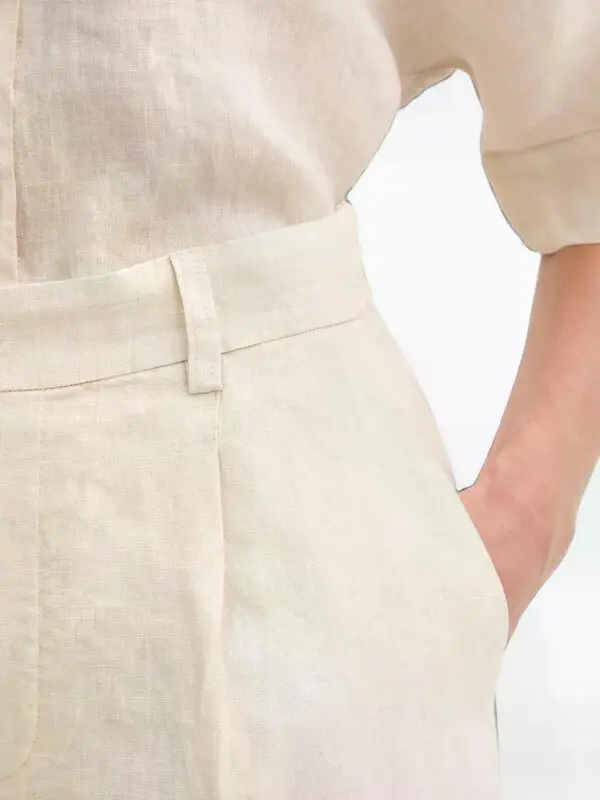 OUI Pleated Linen Shorts