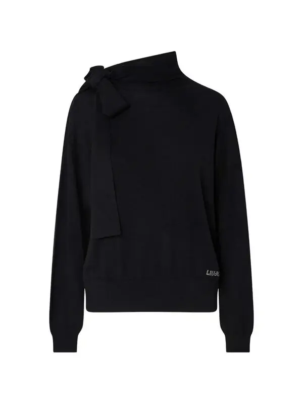 Liu Jo Logo-embellished Scarf-detail Sweatshirt - Black