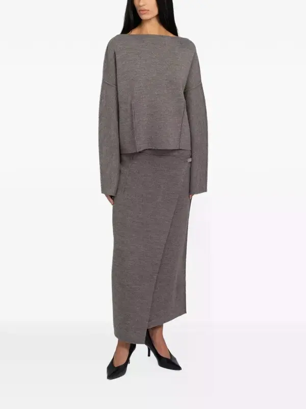 LAUREN MANOOGIAN Blanket Long Skirt - Grey