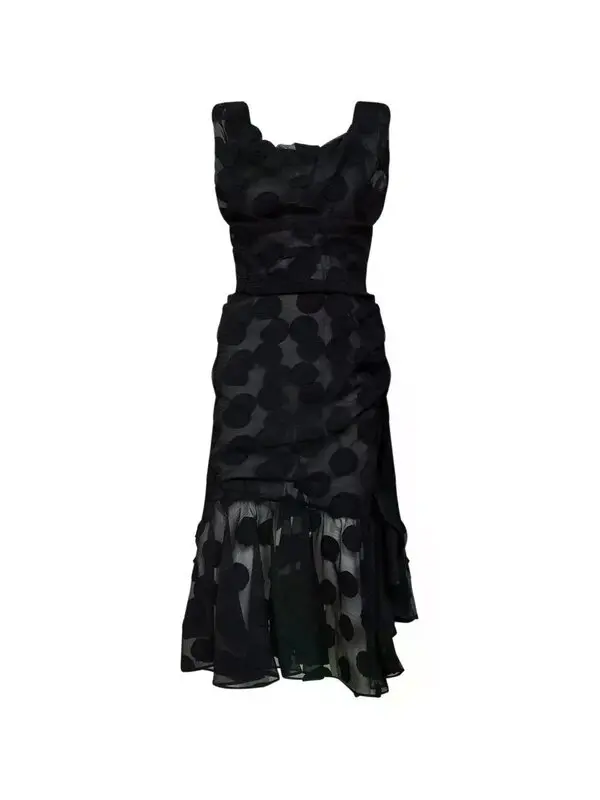 VIVIENNE WESTWOOD Ginnie Polka-dot Ruffled Asymmetric Dress