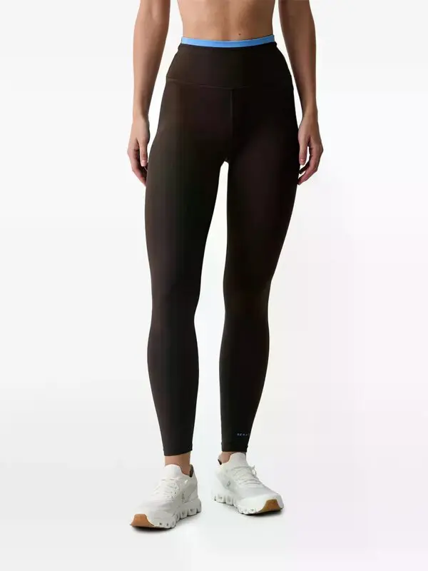 P.E Nation Vita Logo Print High-waisted Leggings - Brown