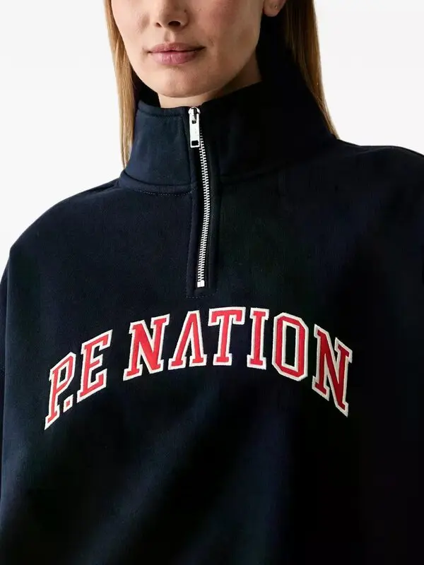 P.E Nation Logo-embroidered Quarter-zip Sweatshirt