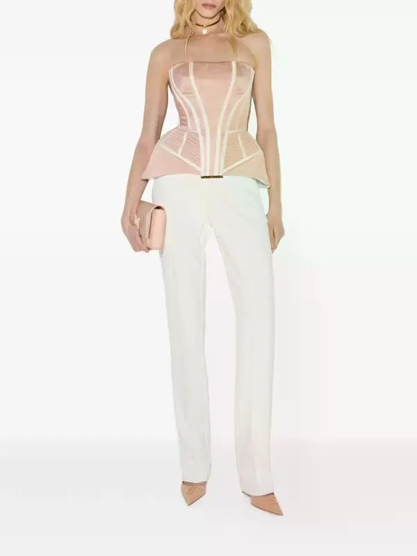 Elisabetta Franchi Duchess Satin Bustier-style Top