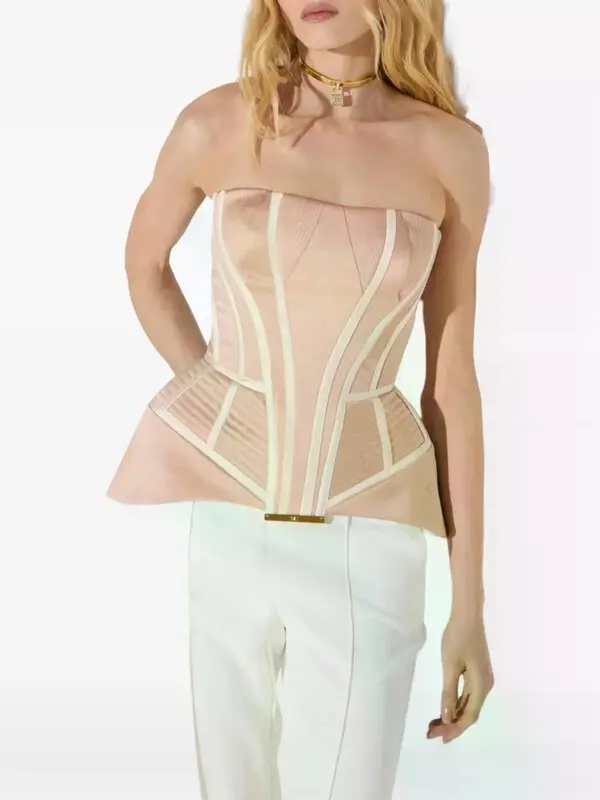 Elisabetta Franchi Duchess Satin Bustier-style Top
