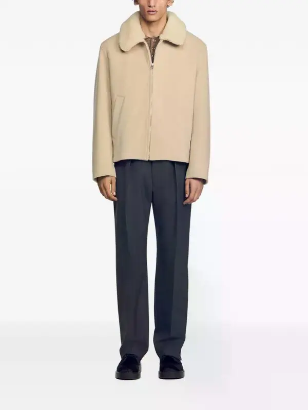 Sandro Shearling-collar Zip-up Jacket