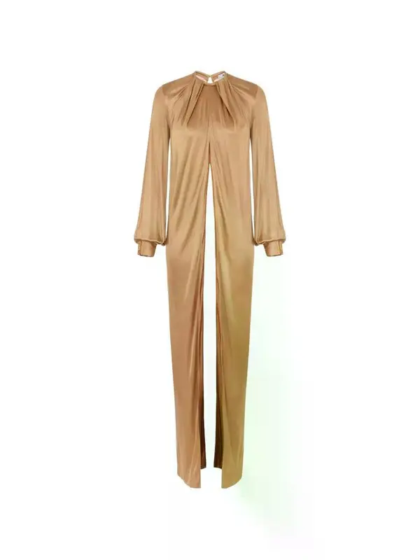 Elisabetta Franchi Blouse In Shiny Jersey Fabric - Neutrals