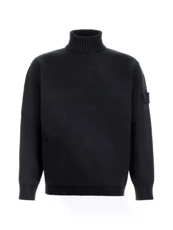 Stone Island Logo-patch Roll-neck Sweater - Blue