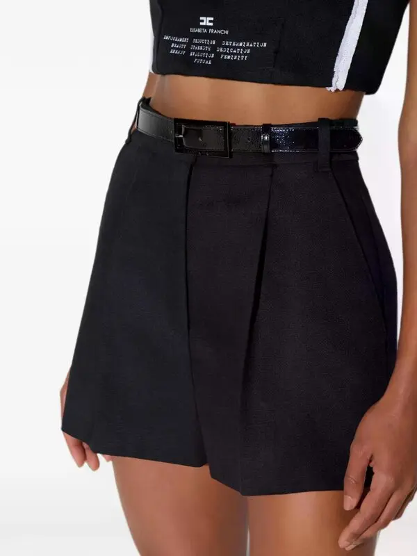 Elisabetta Franchi Shorts In Wool Fabric With Belt