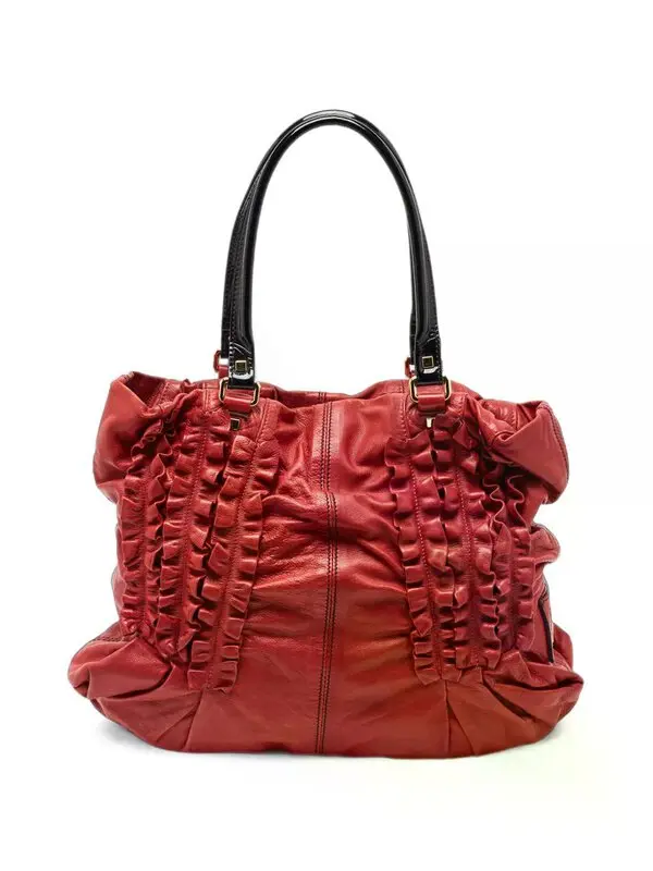 Valentino Garavani Ruffled Leather Tote Bag