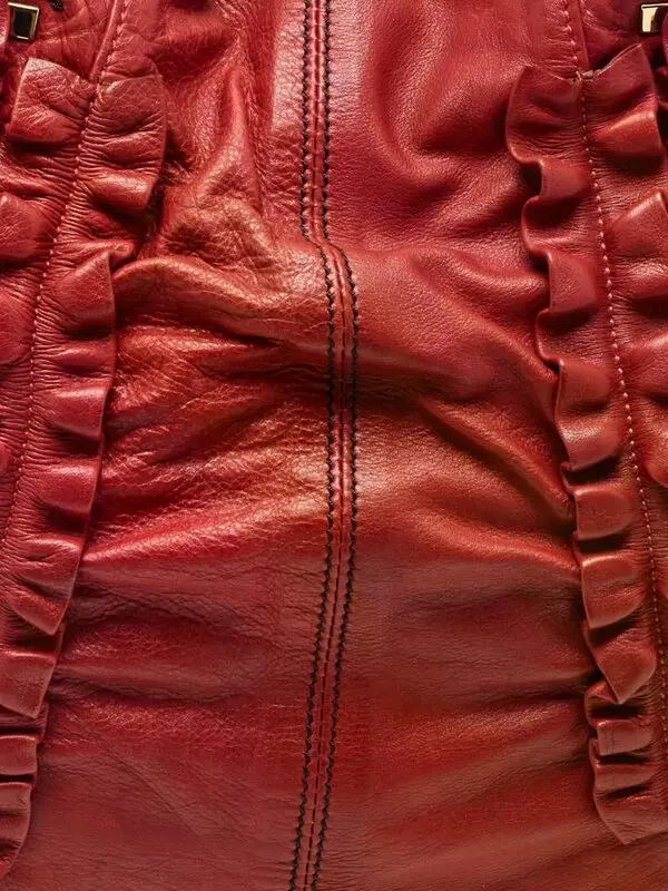 Valentino Garavani Ruffled Leather Tote Bag