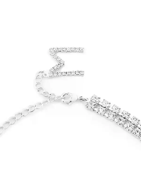 Magda Butrym Floral Appliqué Crystal Choker - Silver