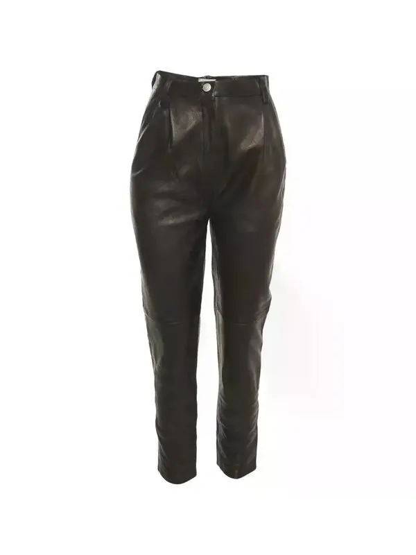 Magda Butrym Wembley Leather Pleated Trousers - Black