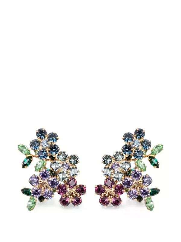 JENNIFER BEHR Isobel Floral Crystal-embellished Earrings - Gold