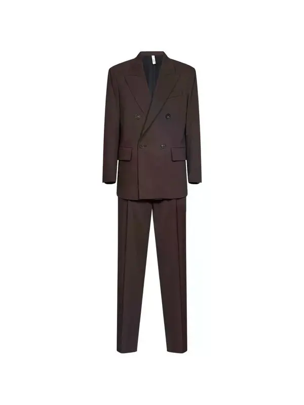 HEVO Double-breasted Peak-lapel Suit - Brown