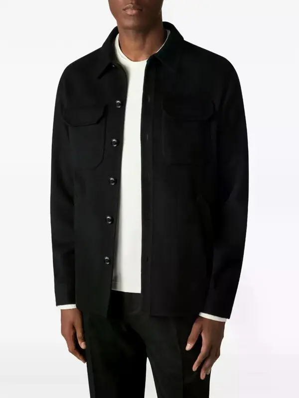 BRETT JOHNSON Button-up Shirt Jacket - Black